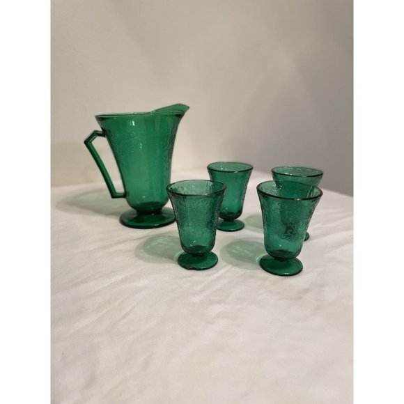 Hazel-Atlas | Kitchen | Hazel Atlas Glass Pitcher And Tumblers ...